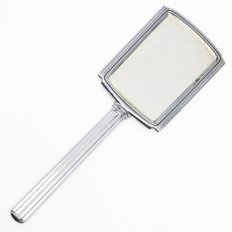 HAND MIRROR, white metal, art deco, first half of the 20th century ...