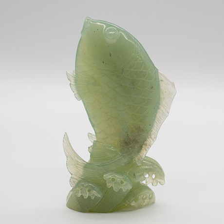 CARP JUMPING OVER THE DRAGON GATE, JADE, 20TH CENTURY, CHINA. Asiatica ...