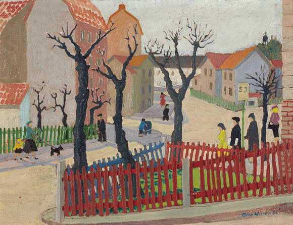 OLLE WILLNER (1915-1997): Hagalundstorg, signerad Olle Wilner, daterad ...