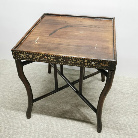 FOLDING CHINESE SIDE TABLE WITH MOTHER OF PEARL DECORATION. Furniture ...