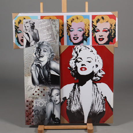 TAVLOR, 3 stycken, tryck på canvas, Marilyn Monroe. Konst - Övrigt ...