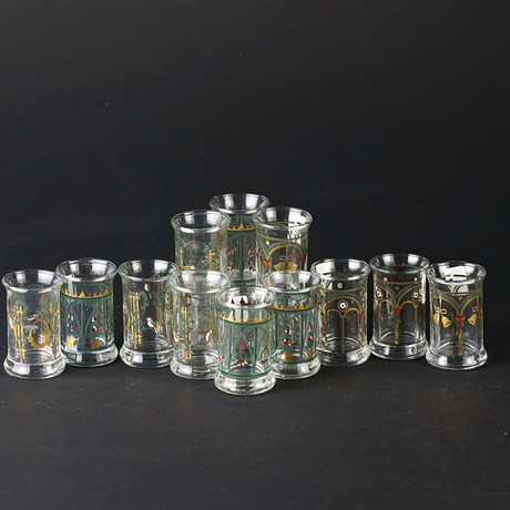 JETTE FRÖLICH MICHAEL BANG. Snapsglas 12 st. "Golden Christmas ...