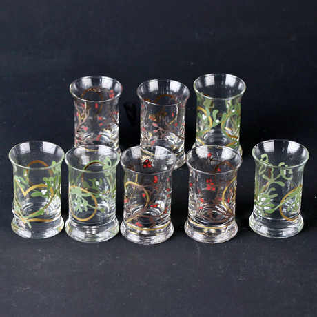 JETTE FRÖLICH MICHAEL BANG. Snapsglas 8 st. "Golden Christmas ...