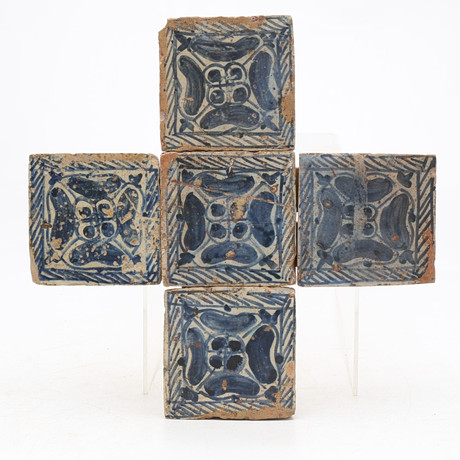 Four Gothic tiles from Manises, 16th Century. Ceramics & Porcelain ...