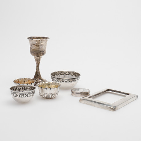 SILVER OBJECTS, SEVEN PIECES. Silver & Metals - Silver - Auctionet