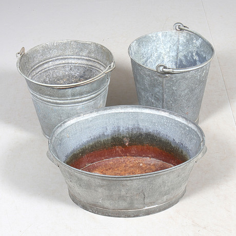 HINKAR och BALJA, 3 delar, Zink, 1900-tal. Silver & Metall - Övriga ...