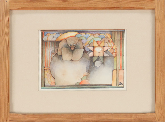 KARL-ERIK OLSSON-SNOGERÖD (1927-1995). "Flower and Star", watercolor ...