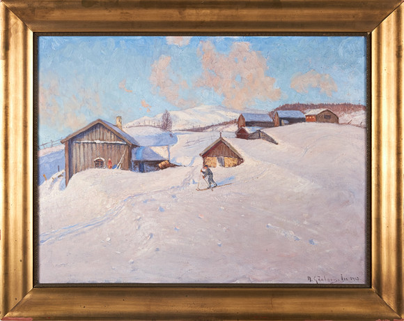 ANTON GENBERG. Motif from Åre, oil on canvas, signed and dated A ...