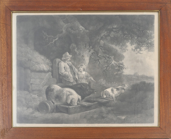 GEORGE MORLAND. After. engraving, "Peasant and Pigs", 1803, John ...