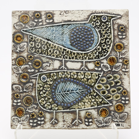 LISA LARSON. "Birds", wall relief, from the "Unique" series, stoneware ...