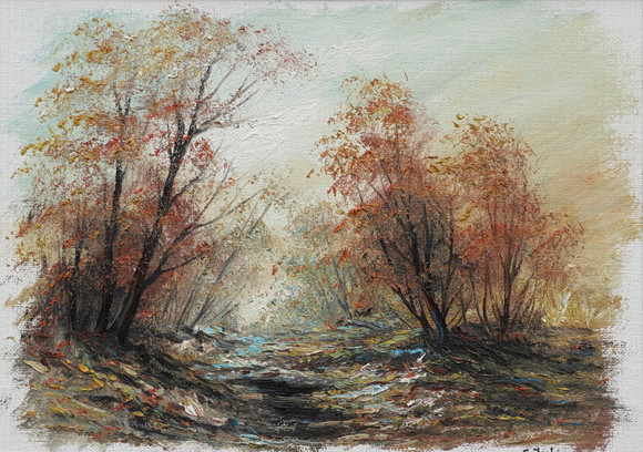 CARL JULIUS. Olja på duk, "Höst", signerad. Konst - Måleri - Auctionet