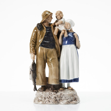 BING & GRÖNDAL. "Fisher Family", Axel Locher, porcelain, marked on the ...