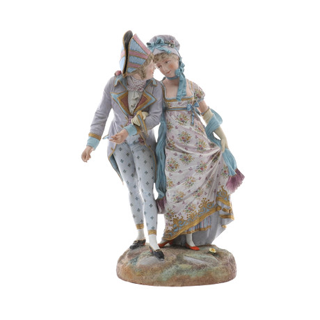 A FRENCH BISQUE FIGURE OF A COURTLY COUPLE, 19TH CENTURY. Ceramics ...