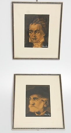 ELLEN KEY. teckningar, 1 par, signerade Ellen Key. Konst - Måleri ...