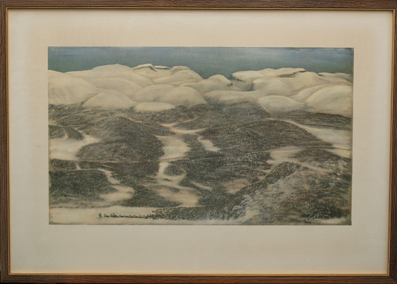 NILS NILSSON SKUM. Print, reindeer herding, signed in the print. Art ...