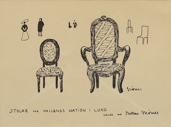 STELLAN MÖRNER. After. Sketch, lithographic print, signed in the print ...