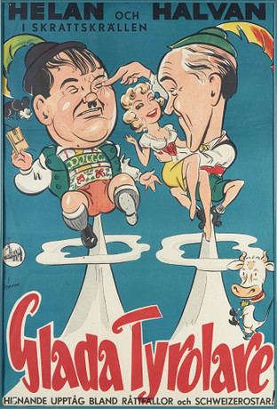HELAN OCH HALVAN. "Glada Tyrolare", John G. Blystone, Borås Kliché ...