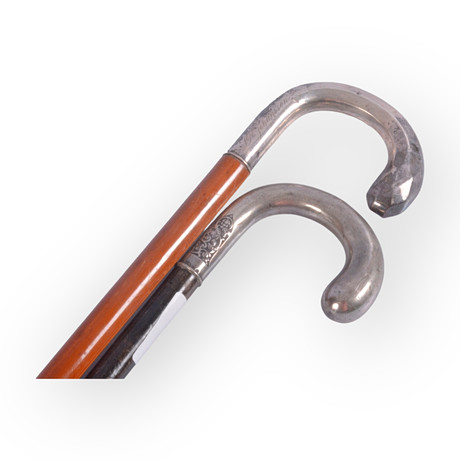 CANES WITH SILVER CRUTCHES, early 1900s. Silver & Metals - Silver ...