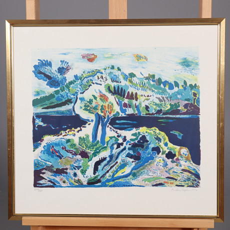 ANDERS FOGELIN. COLOR LITHOGRAPHY, signed and numbered. Dated 1976. Art ...