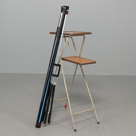 PROJECTOR TABLE and SCREEN, metal and laminate, latter half of the 20th ...