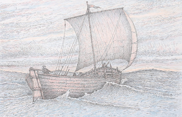 MICHAEL HASKETT. Color lithograph, "The Cog", signed, dated 90. Art ...