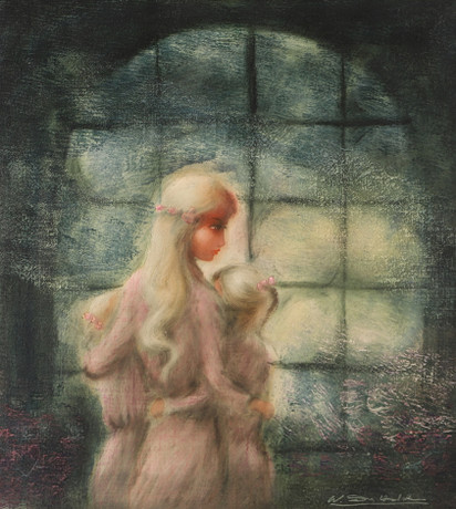 WALTER DU HALDE. 2 girls, oil on canvas, signed. Art - Paintings ...