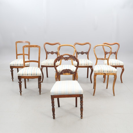 STOLAR, 8 st, olika modeller, valnöt, 1800-talets slut. Möbler ...