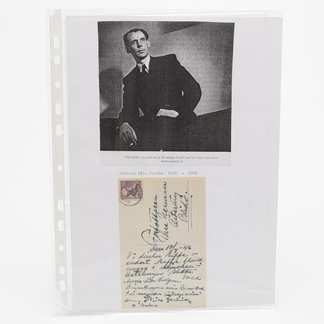 AUTOGRAPH. NILS FERLIN (1899-1961) – SWEDISH POET. Books, Maps ...