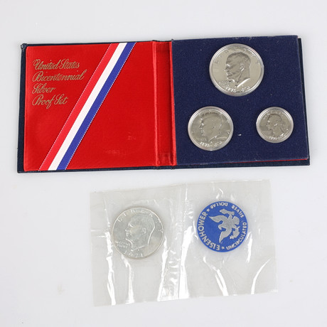 MYNT; 4 st, Silver, USA. Mynt, Medaljer & Frimärken - Mynt - Auctionet