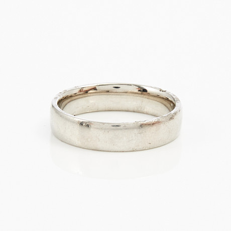 RING, platinum/950, smooth model, English hallmarks. Jewellery ...