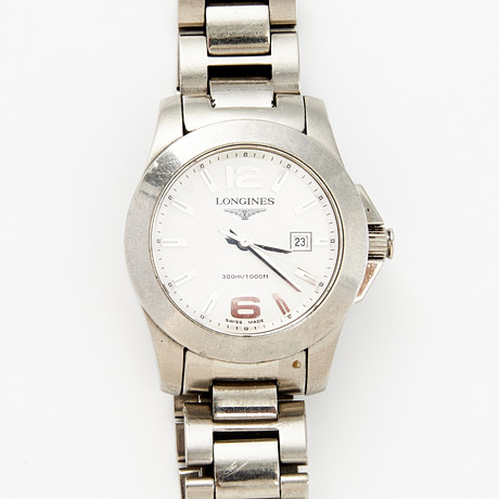 LONGINES, "Conquest", wristwatch, steel, quartz, sapphire crystal, date ...