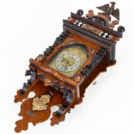 MANOR CLOCK, oak, New Renaissance, early 20th century. Clocks & Watches ...