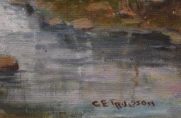 CARL ERIK TRULSSON. Olja på duk, Naturbild, signerad C E Trulsson ...