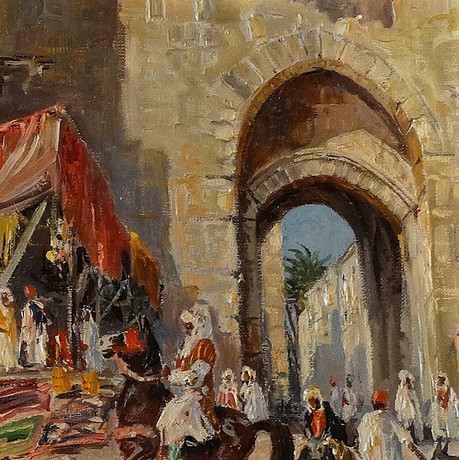 ROSENHAUER. ORIENTAL CITY SCENE, oljemålning, signerad, 1900-tal. Konst ...