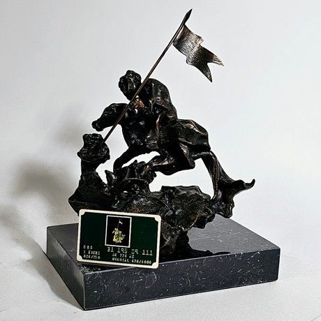 SALVADOR DALÍ. SKULPTUR AV SAINT GEORGE I BRONS. NUMRERAD 678/1000 ...