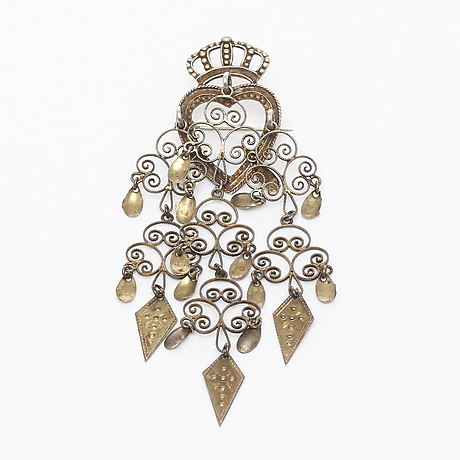 BROSCH, förgyllt silver, Clement Berg, Norge. Smycken & Ädelstenar ...