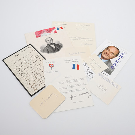 AUTOGRAPHS 7 FRENCH PRESIDENTS AND PRIME MINISTERS. Books, Maps ...