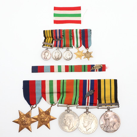 EN GRUPP OM FEM MEDALJER, ANDRA VÄRLDSKRIGET OCH SENARE. Mynt, Medaljer ...