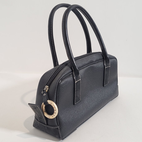 REDWOOD. BLACK TWO-HANDLE BAG WITH RING DETAIL. Vintage & Designer ...