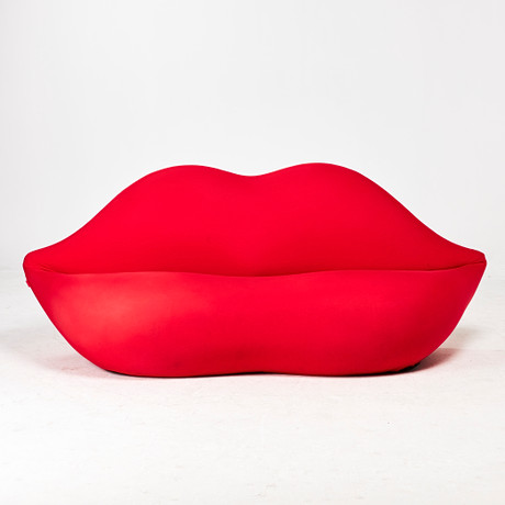 STUDIO 65. SOFA, "Bocca", Gufram, Italy, red textile upholstery ...