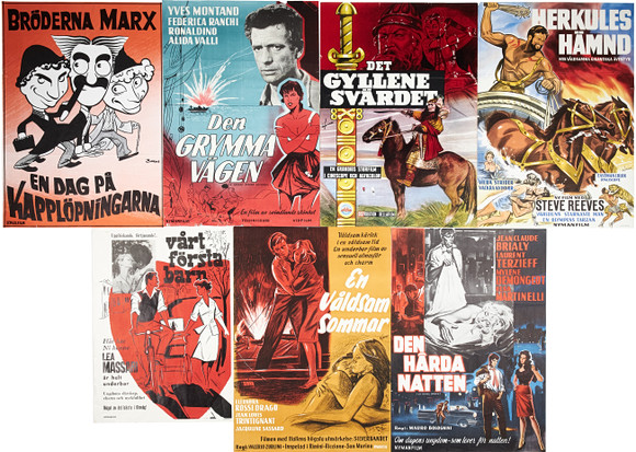 WALTER BJORNE 1908-2000. Movie posters, 9 pcs., 1950-70s, color ...