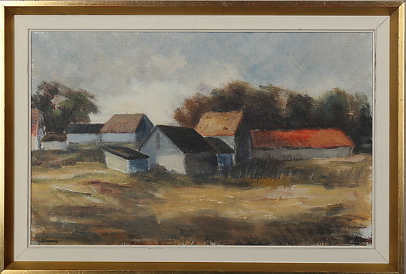 PETER JAKOBY. House landscape, oil on canvas, signed P Jakoby. Art ...