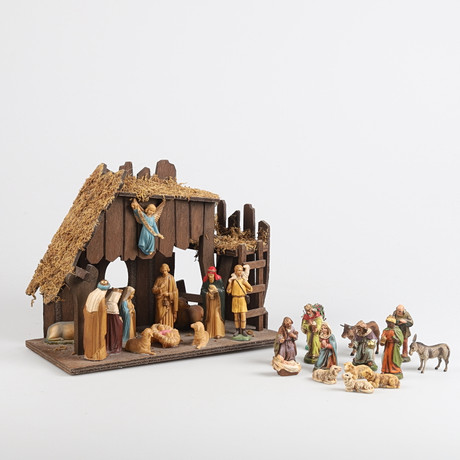 JULKRUBBA MED SPELDOSA, trä, 1900-tal. Övrigt - Övrigt - Auctionet