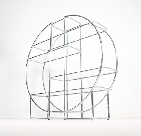 Wall shelf/round shelf by Milo Baughman in the Art Deco style ...
