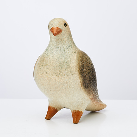 LISA LARSON. Pigeon, glazed stoneware, Gustavsberg, signed Lisa L ...