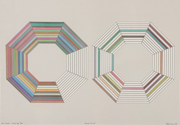 BECK & JUNG. Geometriskt komposition, computer ink plot, signerad 1983 ...