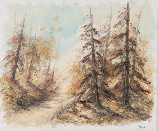 CARL JULIUS. "Höst", olja på duk, signerad C. Julius. Konst - Måleri ...