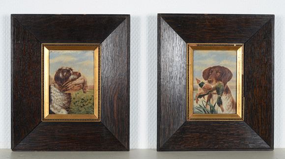 CASPAR VON RETH. Attributed to. Pair of paintings "Hounds with Anatidae ...