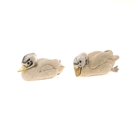 ELLI MALEVOLTI (ITALIAN). TWO RESIN FIGURES OF A DUCKS, CIRCA 1980. Art ...