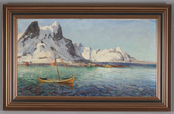 KNUT NORMAN. Sailboat, oil on canvas, signed. Art - Paintings - Auctionet